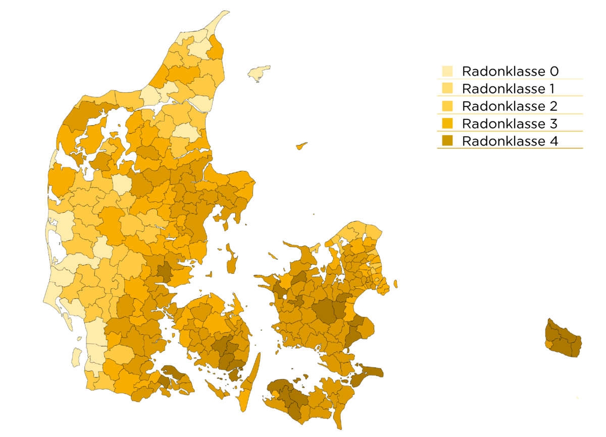 Hvor er der mest radon i Danmark? Læs på Radon-Stop.dk